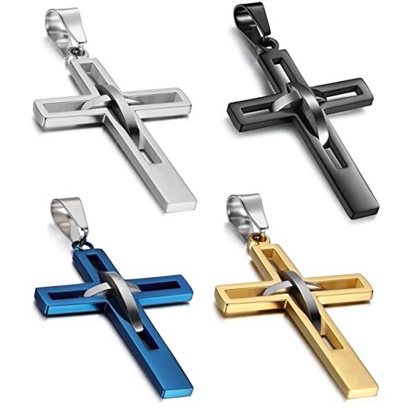 Accessories | Stainless Steel Hollow Cross Pendant Necklace | Poshmark